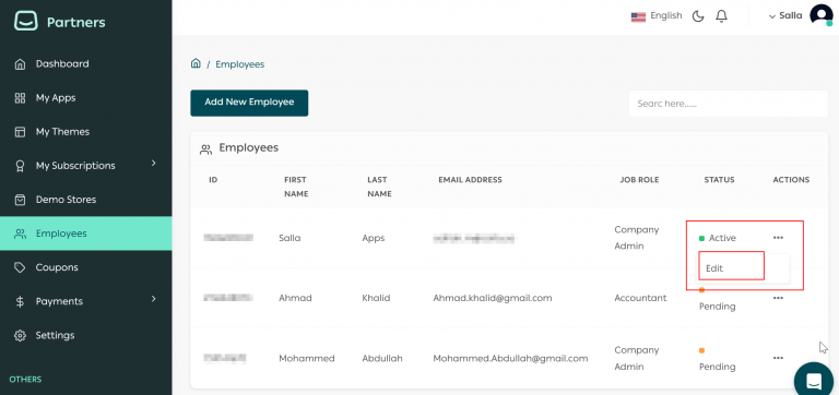 Manage Your Employees Roles Easily - Salla Developers