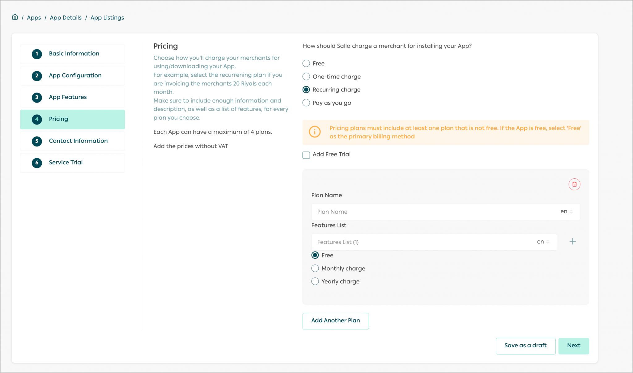 Create Your First App on Salla Partner Portal - Salla Developers